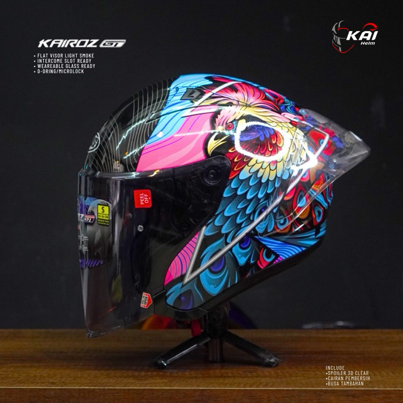Jual NJS KAIROZ GT MERAK - HELM NJS KAIROZ GT HALFACE MOTIF MERAK ...
