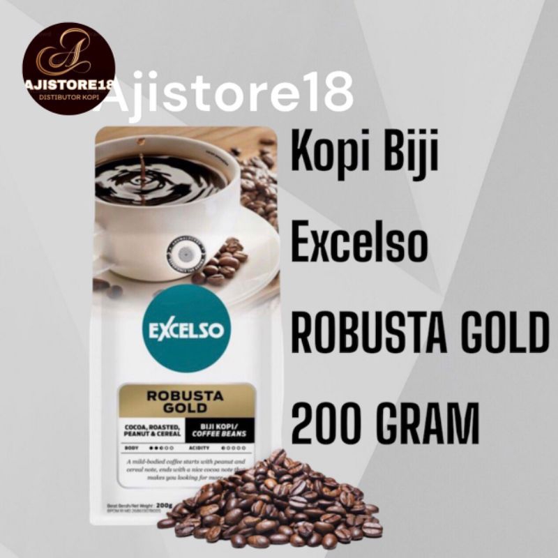 Jual Kopi Biji Excelso Robusta Gold 200g | Shopee Indonesia