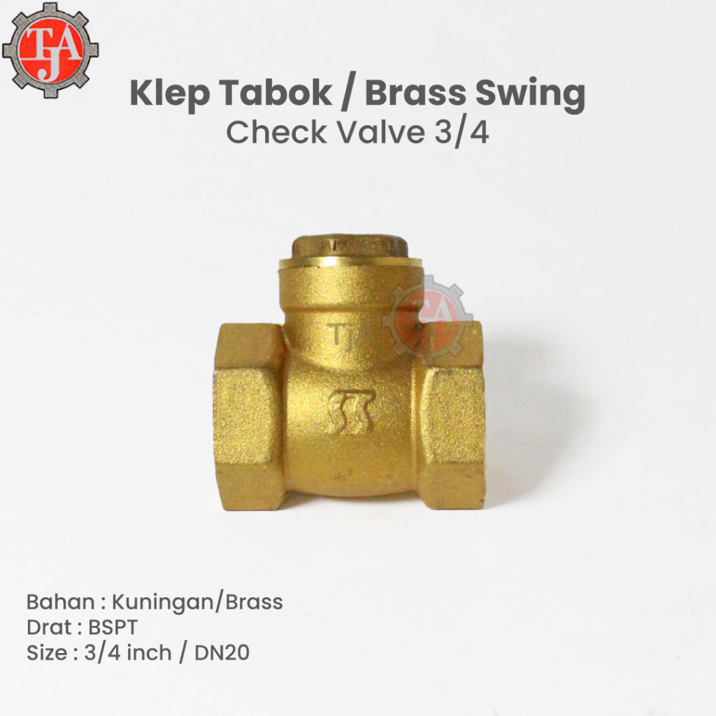 Jual Klep Tabok Kuningan Brass Swing Check Valve 3/4 inch | Shopee Indonesia