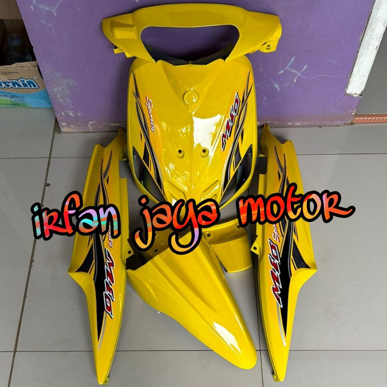 Jual Full Halus Cover body Full halus Yamaha Mio kuning Striping ...