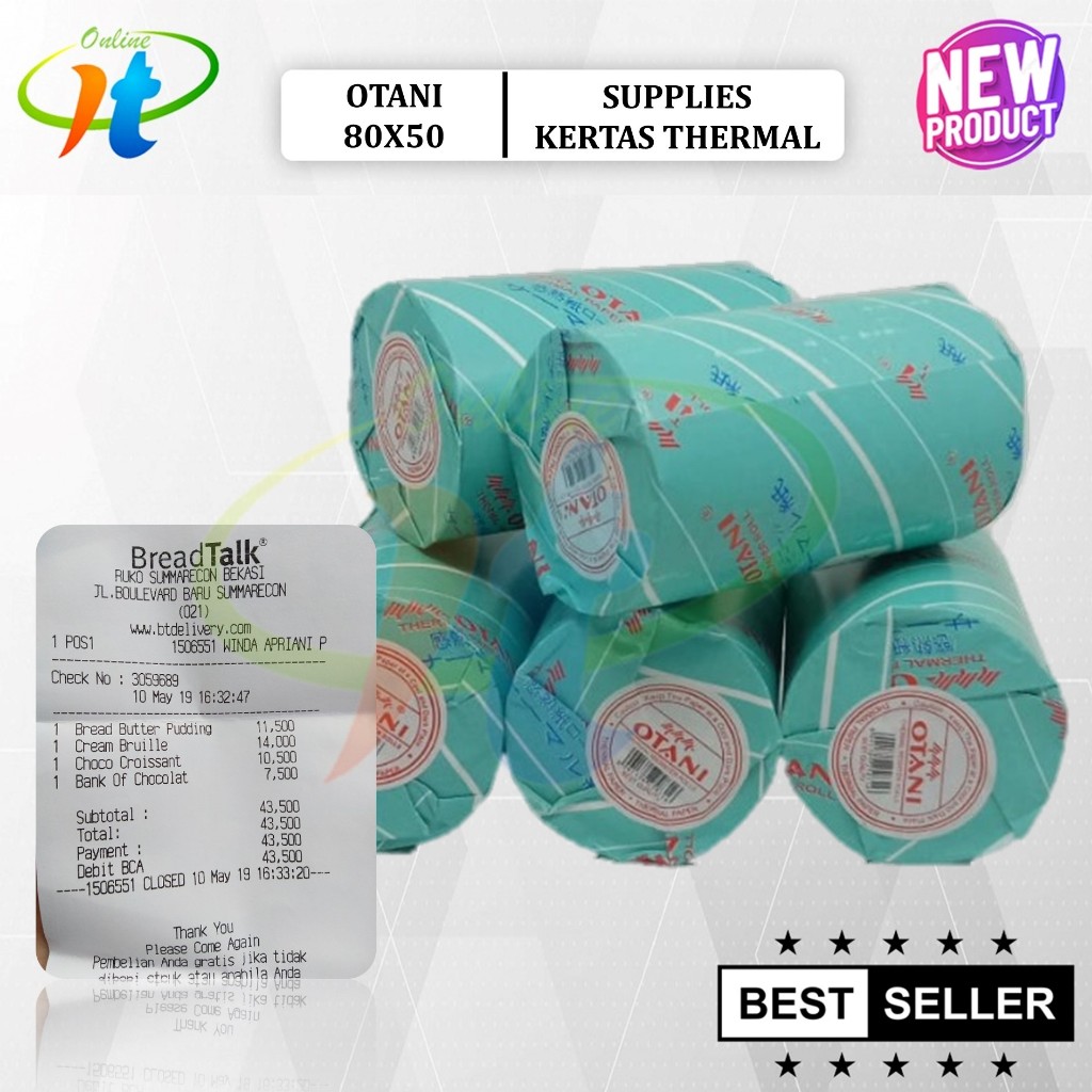 Jual Otani 80X50 80X48 79X48 79X50 Kertas Thermal Struk Kasir 80mm ...