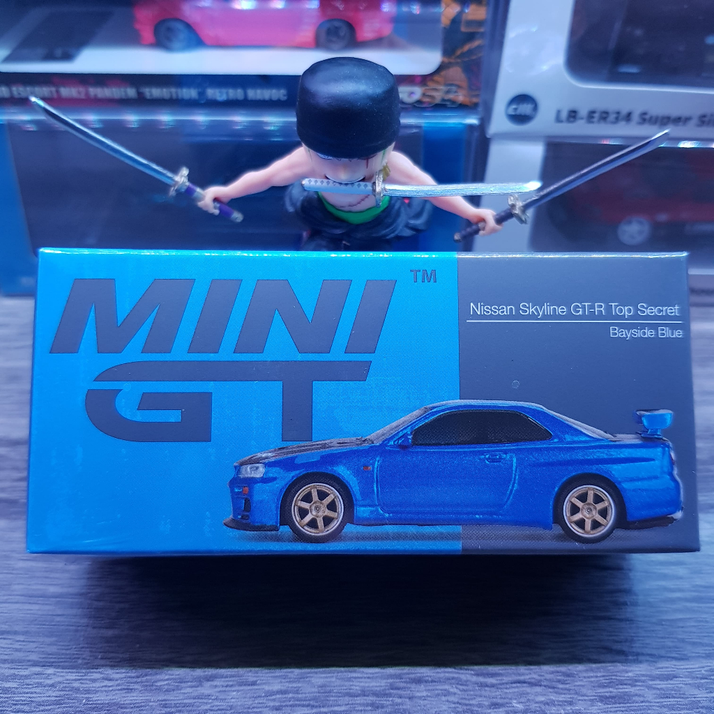 Jual MINI GT Nissan Skyline GT-R (R34) Top Secret Bayside Blue MiniGT ...