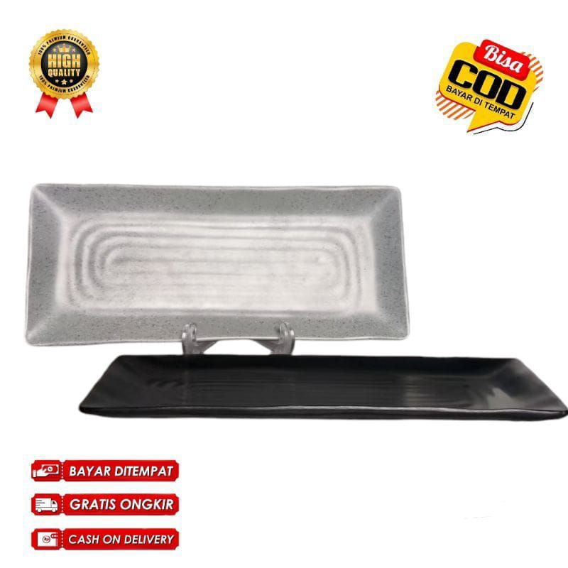 Jual melamin stone piring persegi panjang 12inch-piring saji-piring ...