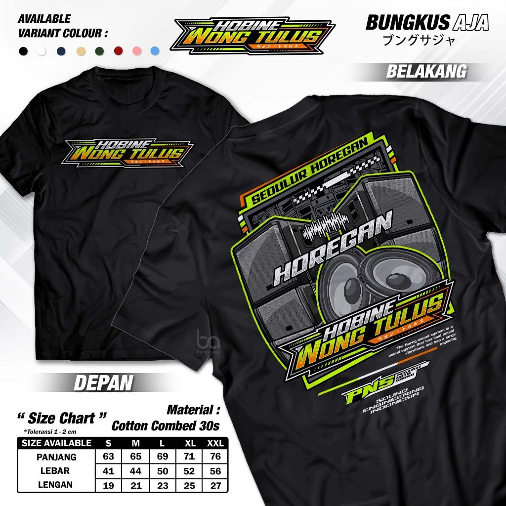 Jual Kaos Sound System Audio Hobine Wong Tulus Horeg Vibes Baju Sound ...