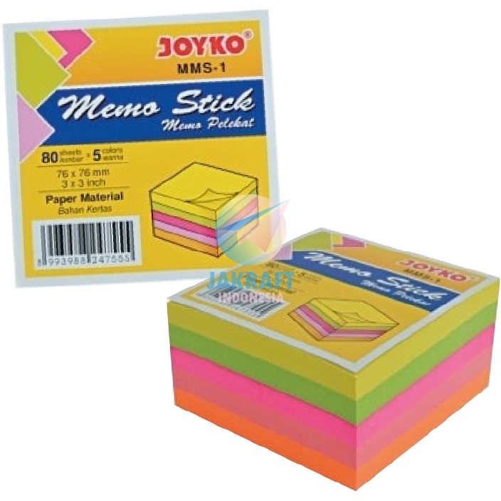 Jual PRODUK TERBARU 4 Lembar Kertas Memo Stick Tempel 5 Warna MMS1 Mix ...