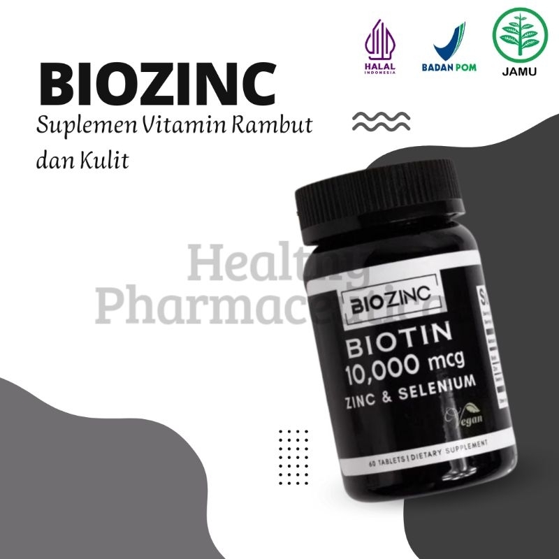 Jual BIOZINC (BIOTIN 10.000MG + ZINC DAN SELENIUM) 60 TABLET SPESIALIS SUPLEMEN RAMBUT | Shopee ...