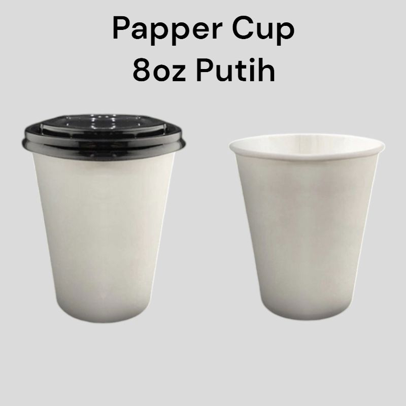 Jual Papper Cup 8oz / gelas kertas 8oz/ Gelas Teh Kopi 8oz | Shopee ...