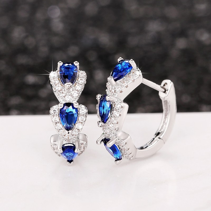 Jual anting Batu Permata Biru anting Berlian Berwarna Wanita s925 perak ...
