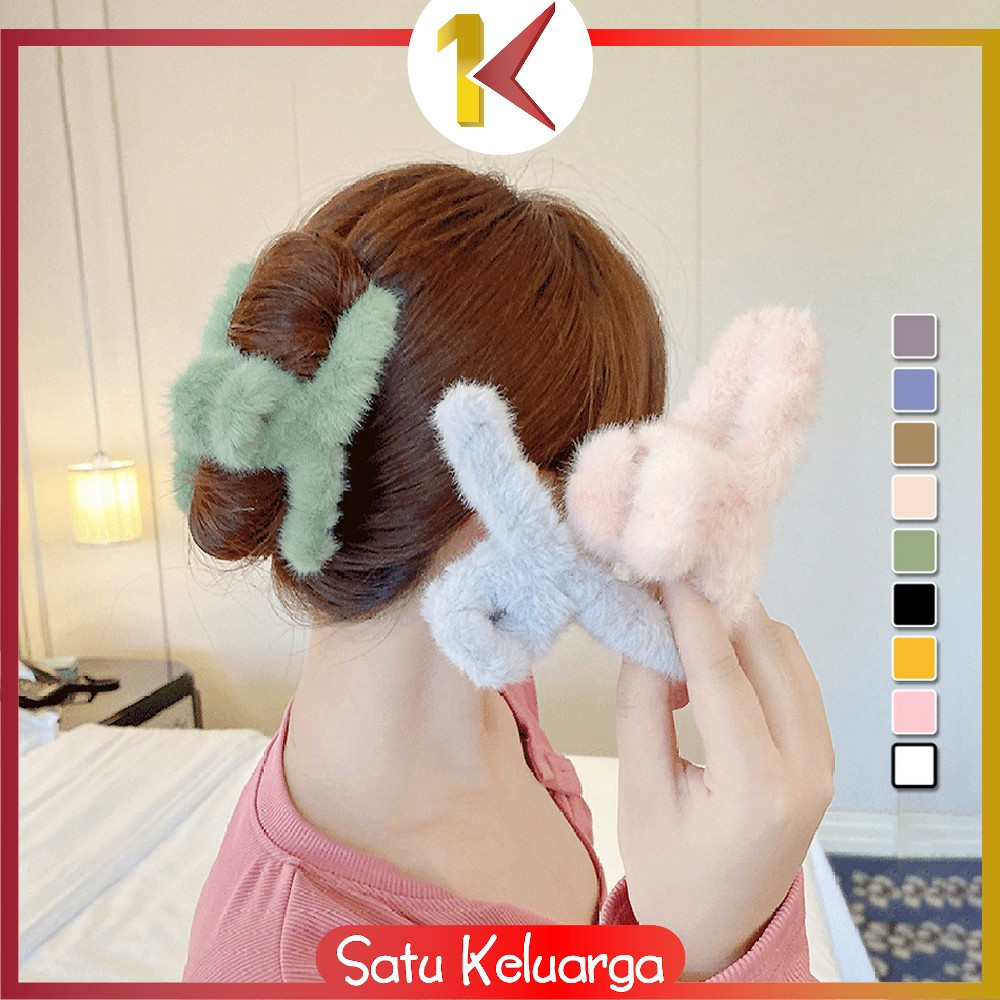 Jual SK-C1055 Jedai Jepit Rambut Bulu Wanita Korea Jepitan Salon Warna ...