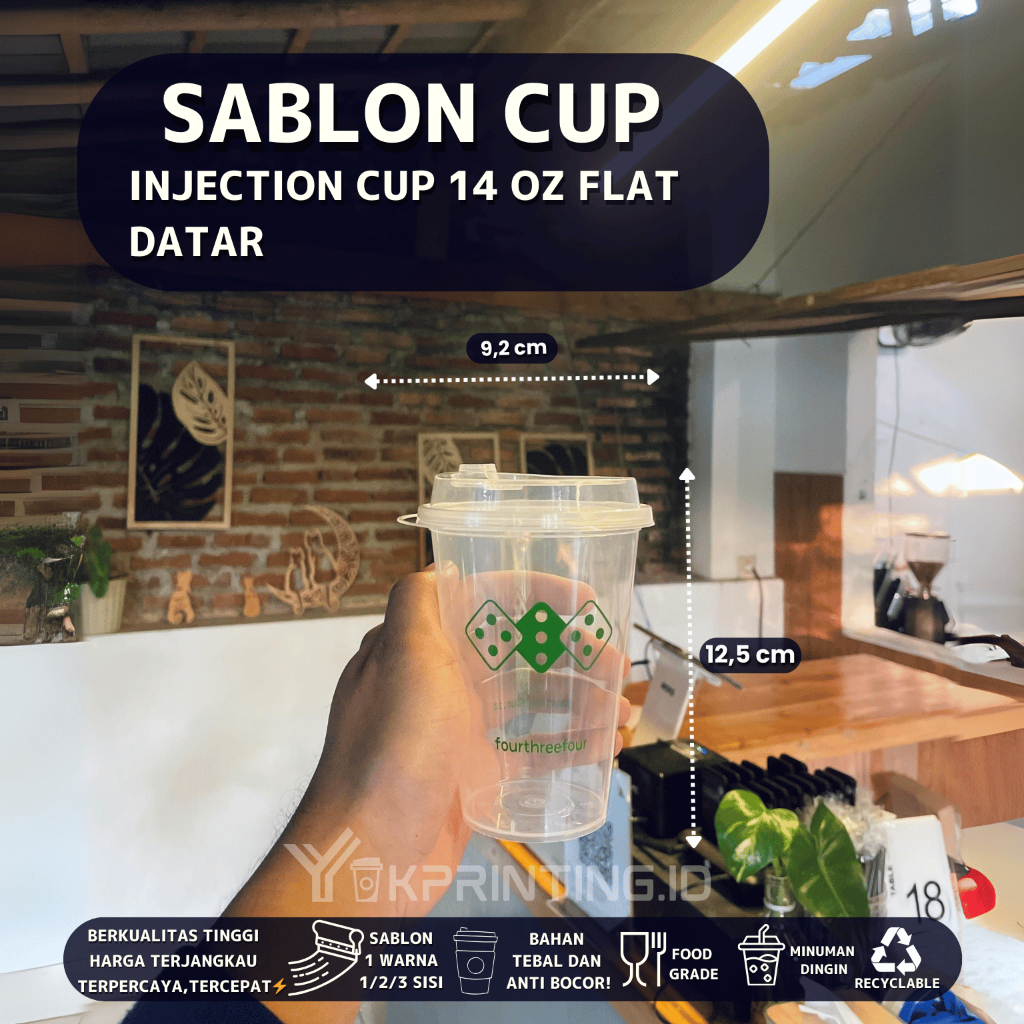 Jual Sablon cup Injection 14/16 Oz Custom Cup/Gelas Injection Tebal ...