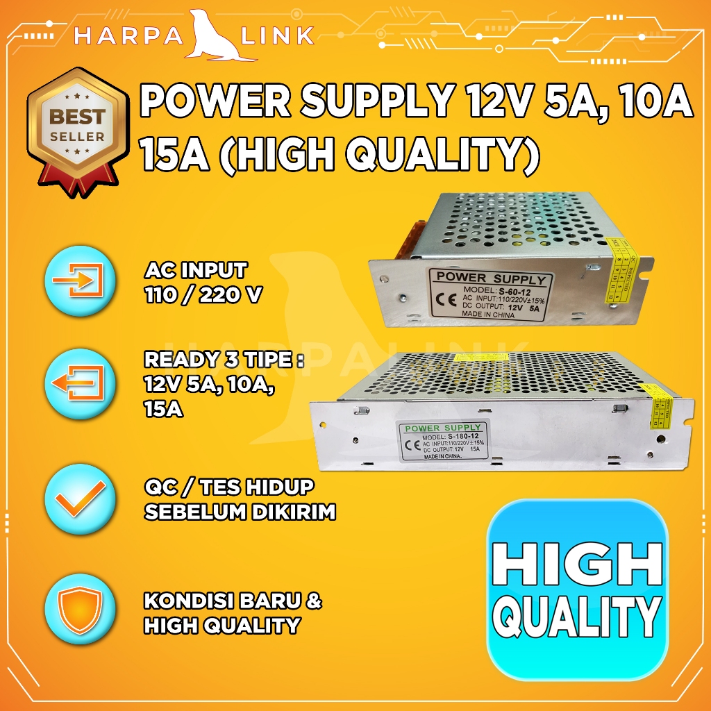 Jual Switching Power Supply PSU 12V 15A High Quality Power Supply 12V ...