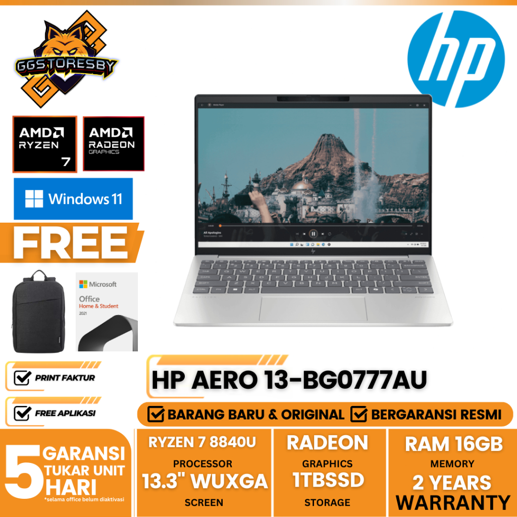 Jual Laptop Hp Aero 13-Bg0777Au/Aero 13-Bg0888Au - 13.3"Wuxga/ Ryzen7 ...