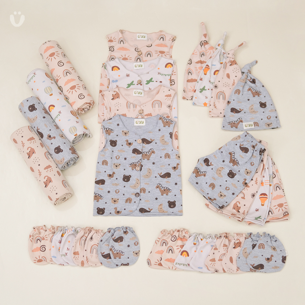 Jual Luyy Paket Newborn Lengkap (Swaddle-Mitten-Booties-Knot-Set Kutung ...