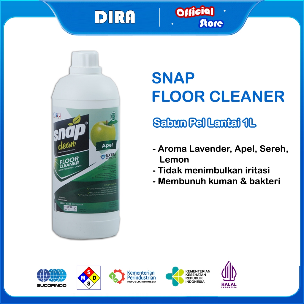 Jual Snap Clean Floor Cleaner Pel Lantai Apel Anti Bakteri 1L | Shopee ...