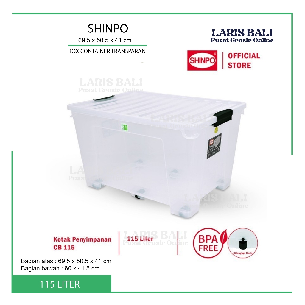 Jual Box Container Shinpo 115 Liter Transparan | Shopee Indonesia