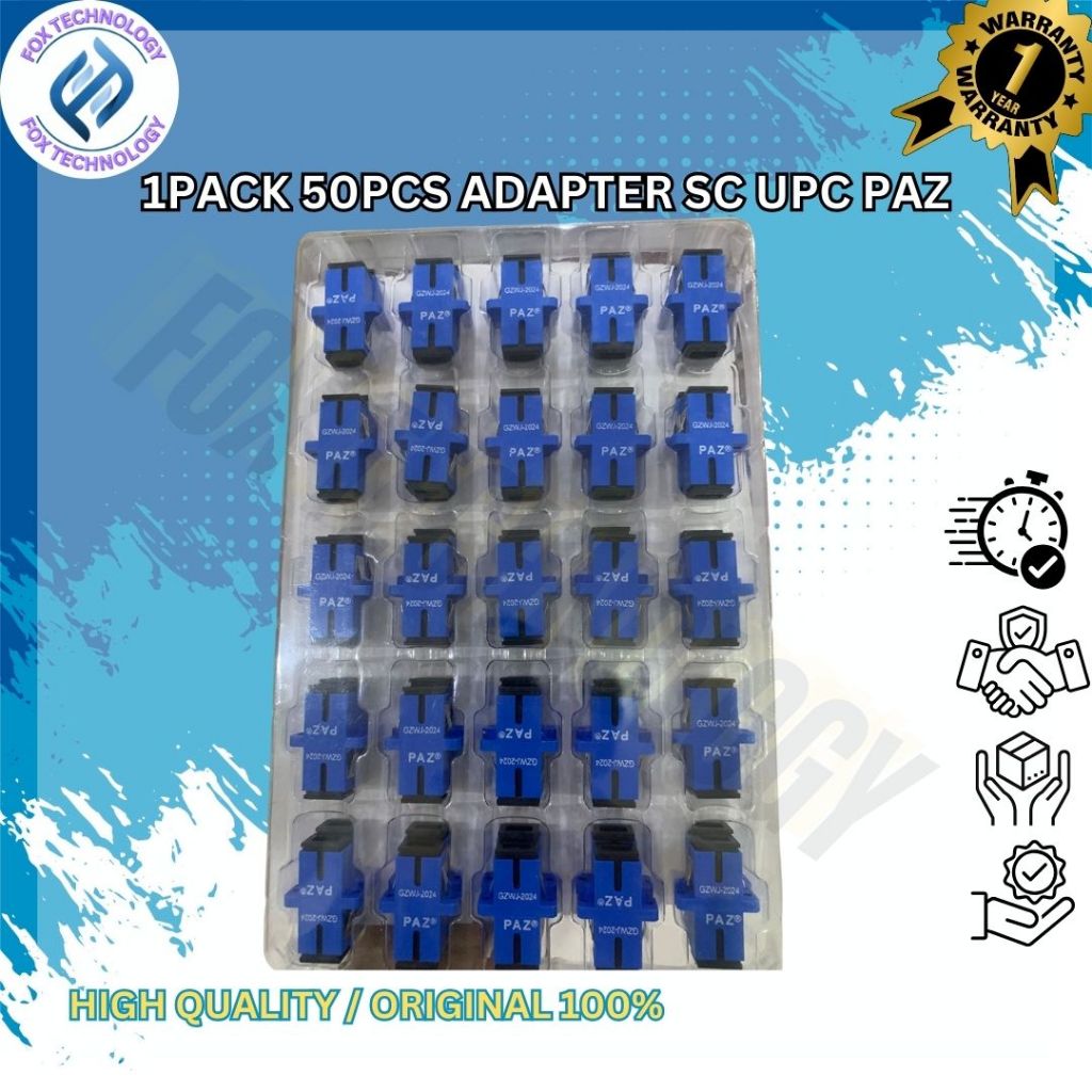 Jual 1PACK ISI 50PCS Adapter Fiber Optic SC-UPC merk PAZ - Sambungan ...