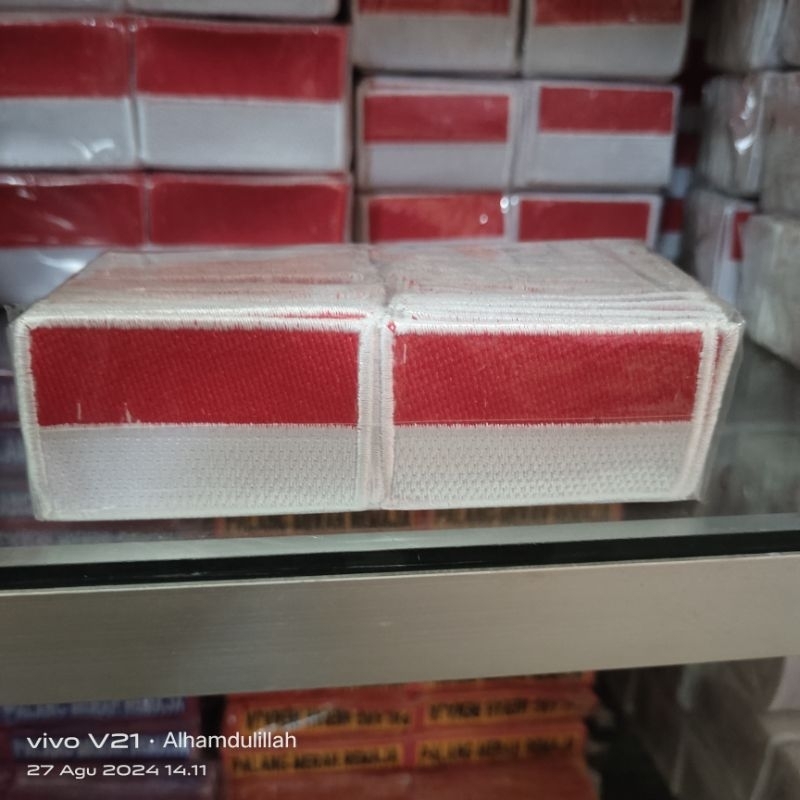 Jual bad bendera merah putih full bordir 4x6 dan 5x7 per pack(isi ...