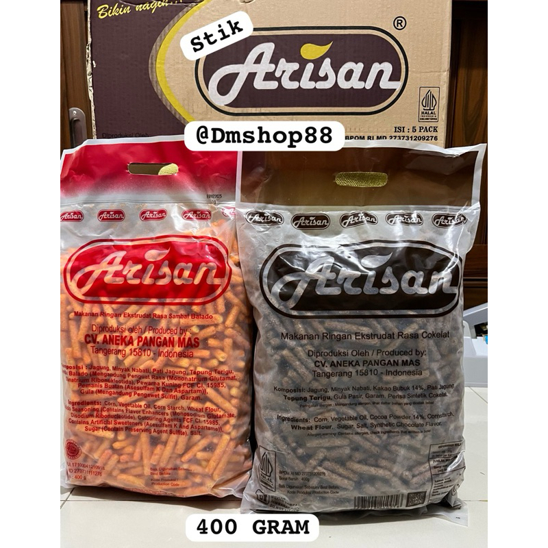 Jual STIK ARISAN SNACK RASA BALADO / COKLAT / KEJU 400gr | Shopee Indonesia