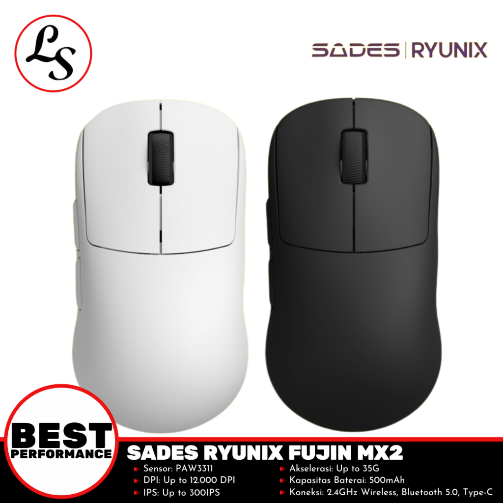 Jual SADES RYUNIX GAMING MOUSE Fujin MX2 Lightweight Wireless Bluetooth ...