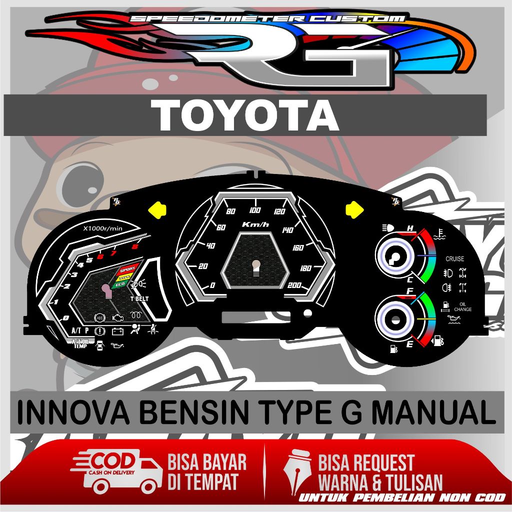 Jual PAPAN SPEEDOMETER CUSTOM INNOVA OLD TYPE G MANUAL DAN MATIC ...