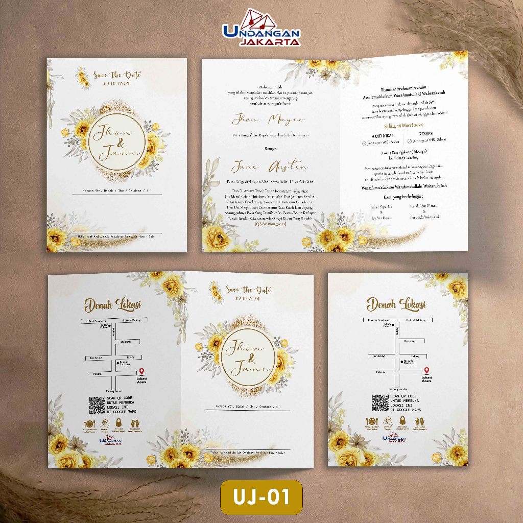 Jual Undangan Jakarta Undangan Pernikahan Bahan Brief Card 160 GSM ...
