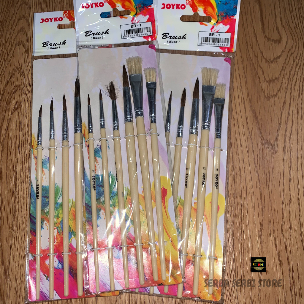 Jual KUAS SET KECIL ISI 6PCS / KUAS LUKIS 1 SET LENGKAP /KUAS CAT/KUAS ...
