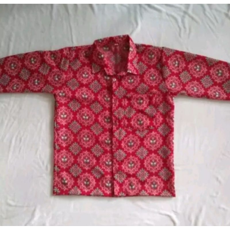 Jual Batik SD Merah Tangan Panjang | Shopee Indonesia