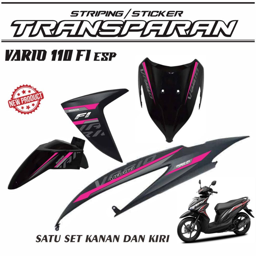 Jual striping sticker vario 110 fi/karbu motif malaysia transparan custame | Shopee Indonesia