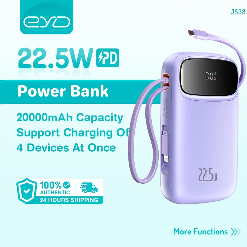Jual EYD JS38 Powerbank 20000mAh Portable PD 22.5W Fast Charging Power ...