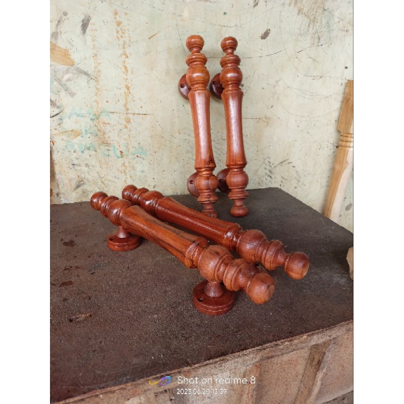 Jual Handle hendel tarikan gagang pintu kayu jati model unik estetik ...