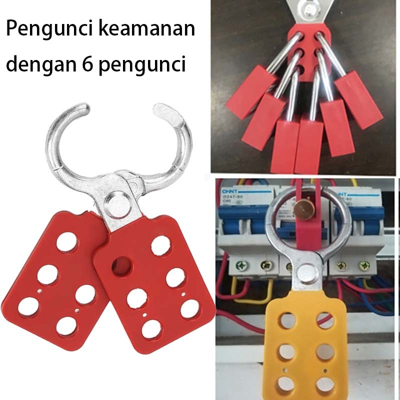 Jual 25mm 1 Inch Lock Out Tag Out Safety Lockout Hasp 6 Hole Keyed ...
