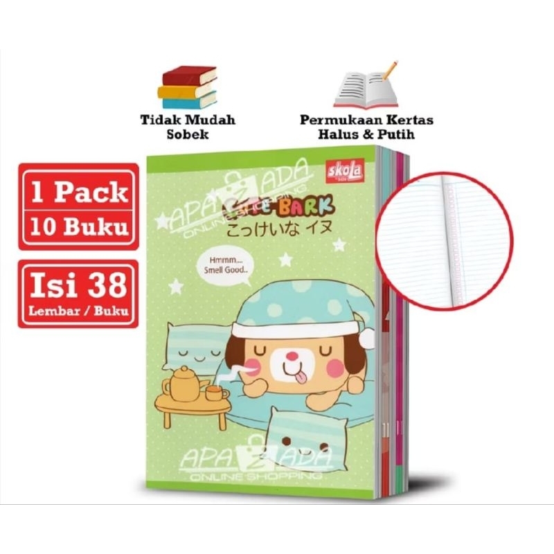 Jual Buku Tulis Skola 38 Lembar 1 Pak Isi 10 Buku | Shopee Indonesia