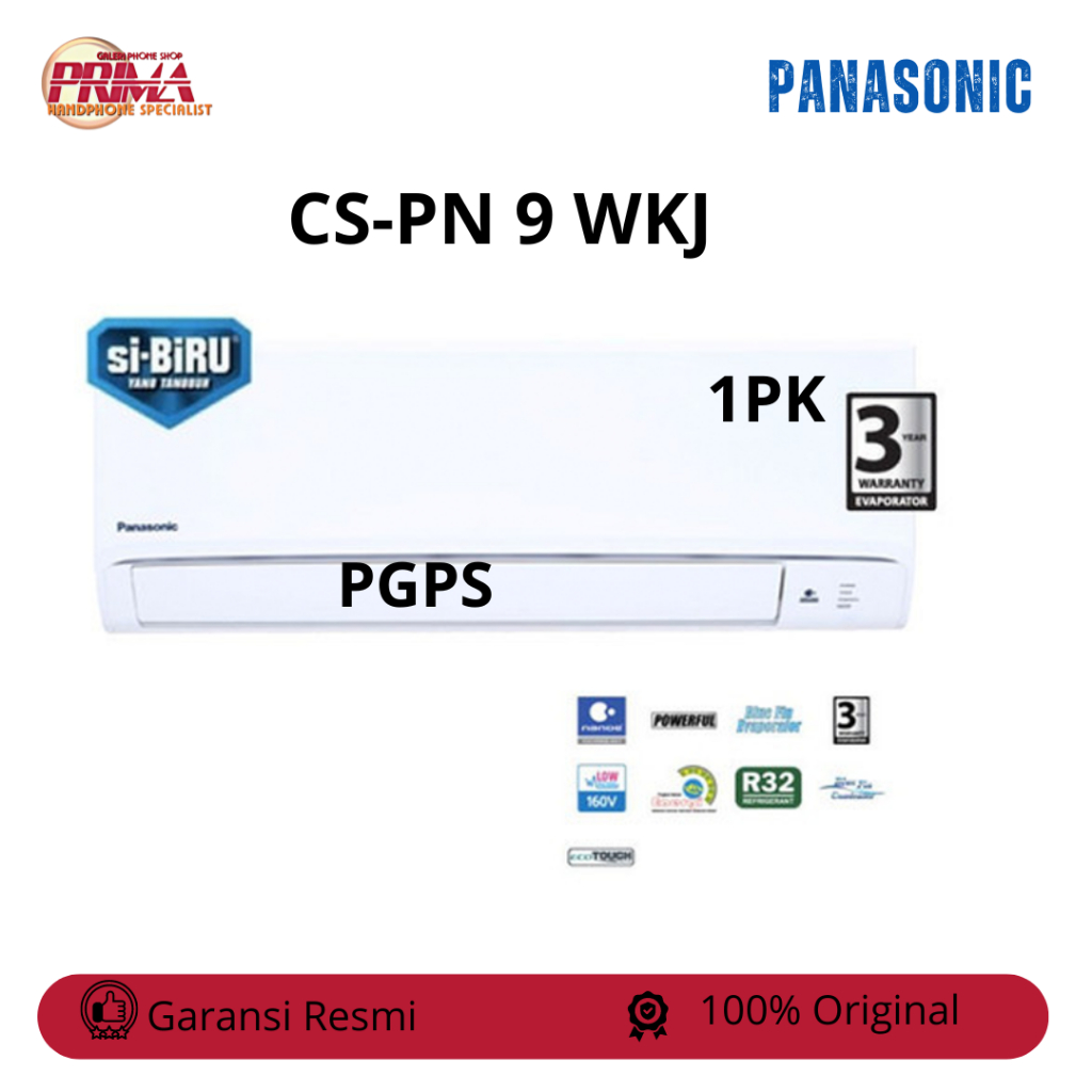 Jual JUAL AC PANASONIC CS-PN9WKJ AC SPLIT 1PK STANDARD PLASMA SI BIRU ...