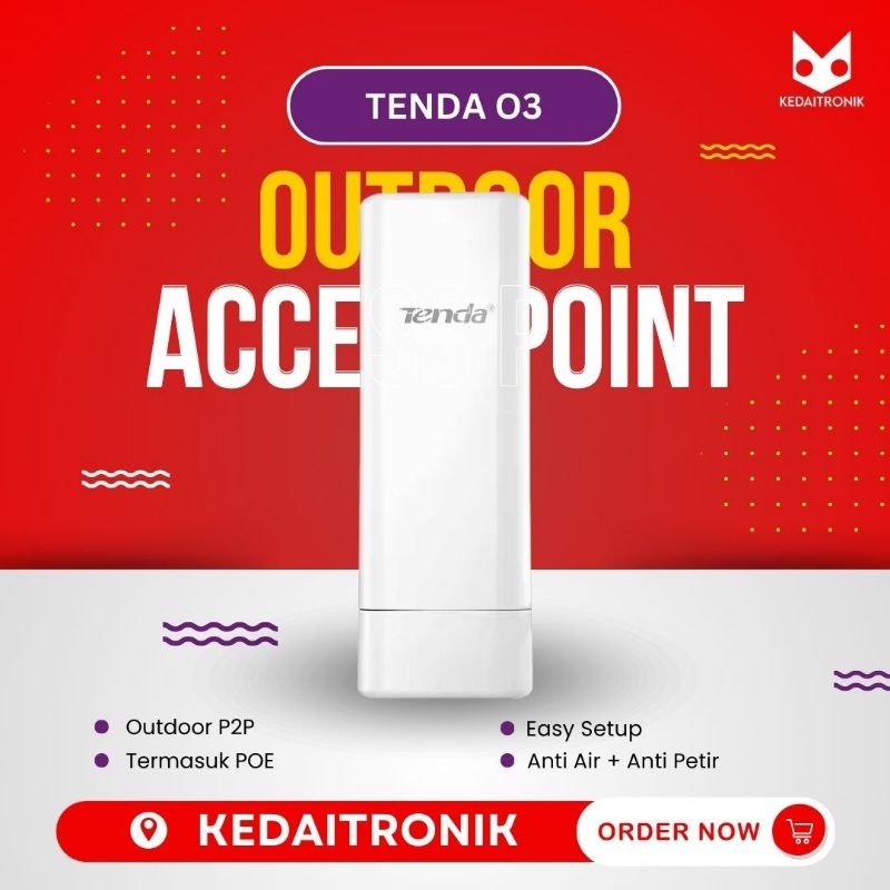Jual TENDA O3 Outdoor AP Access Point To Point 2.4Ghz CPE Router ...