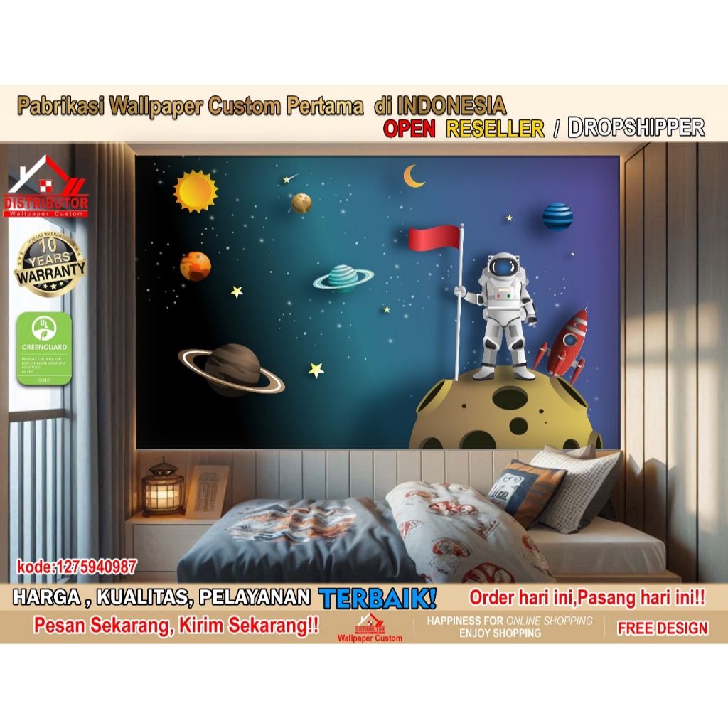 Jual Wallpaper Dinding Custom Tema Astronot | Wallpaper Custom ...