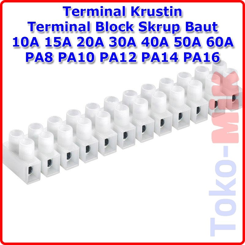Jual Terminal Krustin Terminal Block Blok Nilon Nylon 12 Jalur Skrup ...