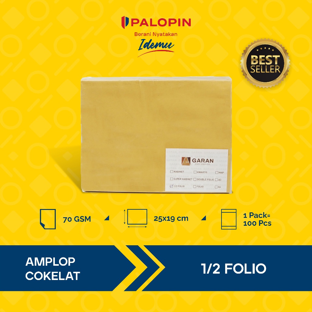 Jual Amplop Coklat Garan uk 1/2 Folio | Shopee Indonesia