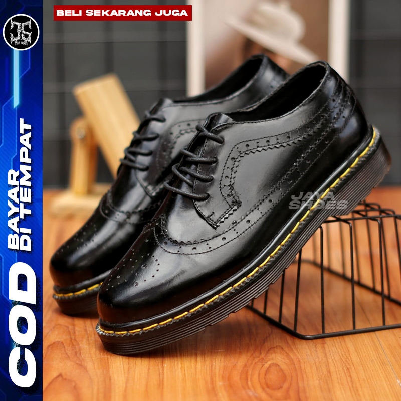 Jual Josie Sepatu Docmart Pria Kulit Hitam Casual Original | Shopee ...