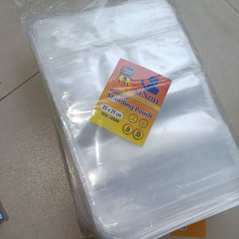 Jual PLASTIK PP STANDING POUCH ISI 50 LEMBAR TEBAL 130 MICRON 20 X29 CM ...