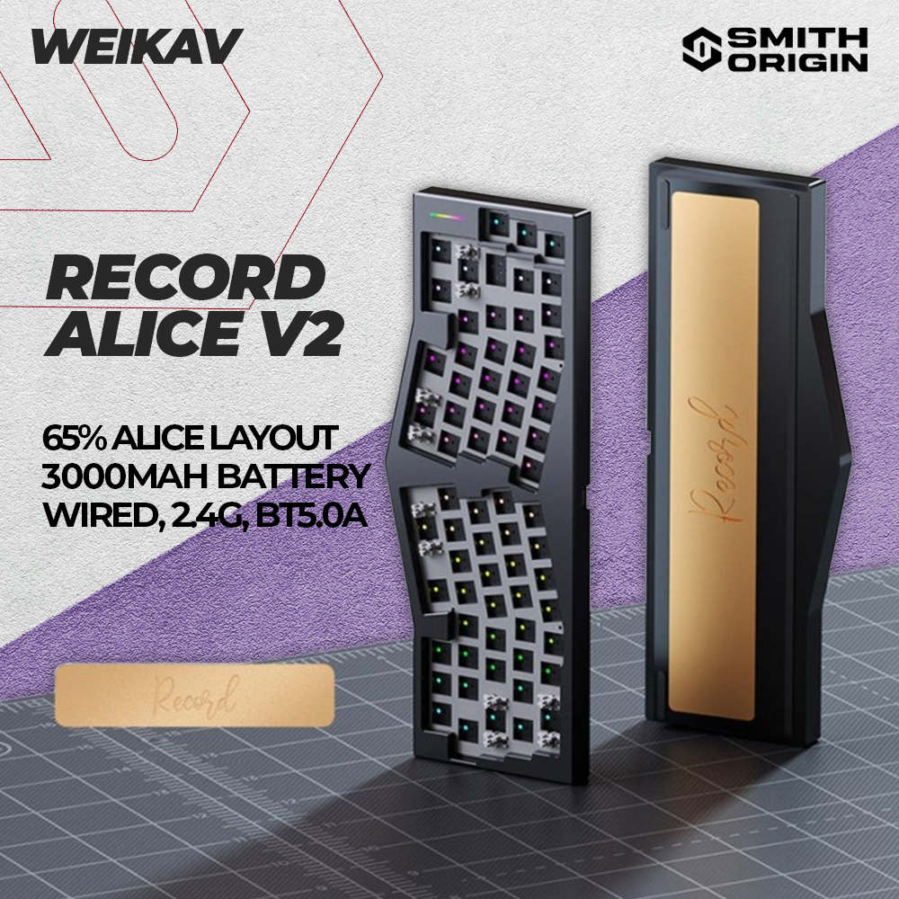 Jual Weikav Record Alice Aluminum Wireless VIA Keyboard Barebone ...