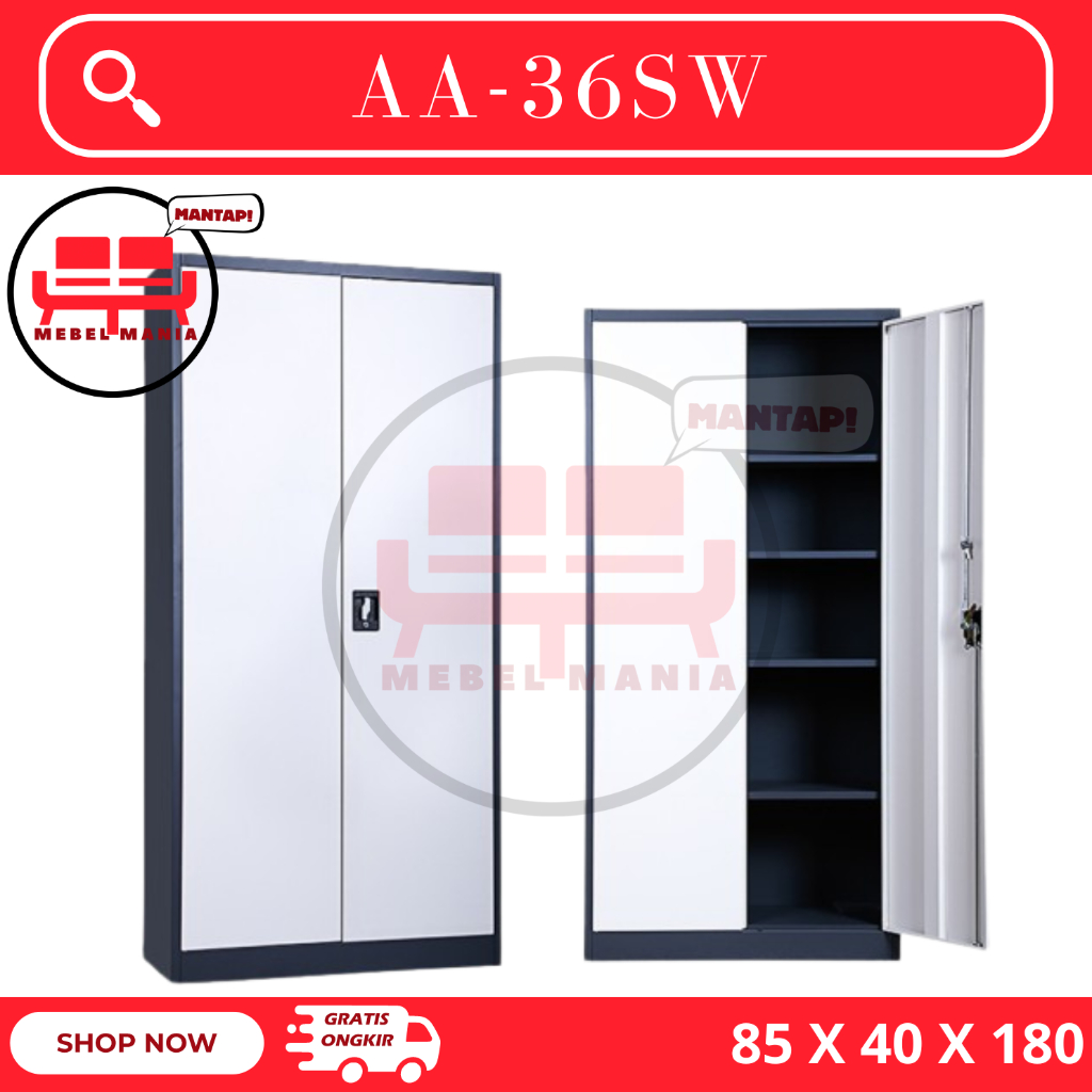 Jual Lemari Arsip Kaca Besi Swing AA-36SW - Lemari Arsip Besi - Lemari ...