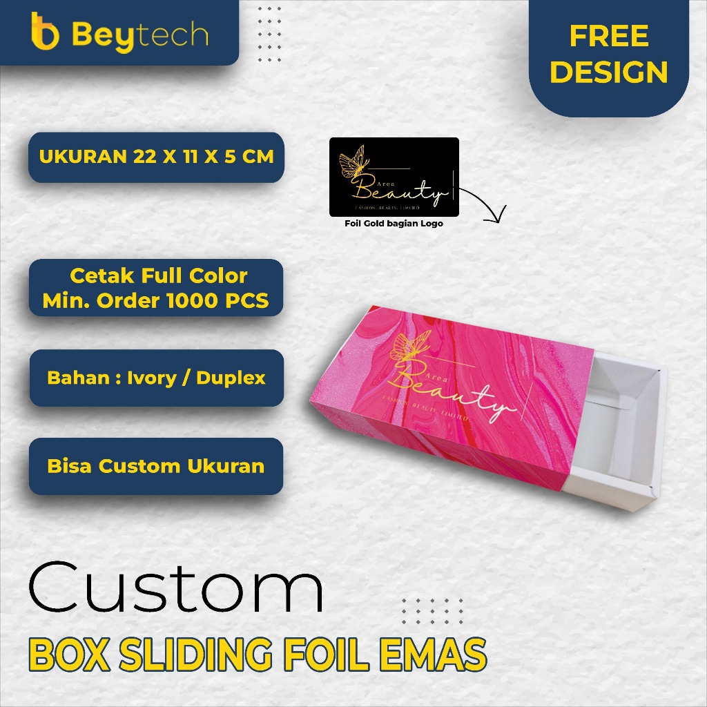Jual Cetak Box Roti/ Parfume/ Kado/ Parcel Kue Sliding Hot Print Foil ...