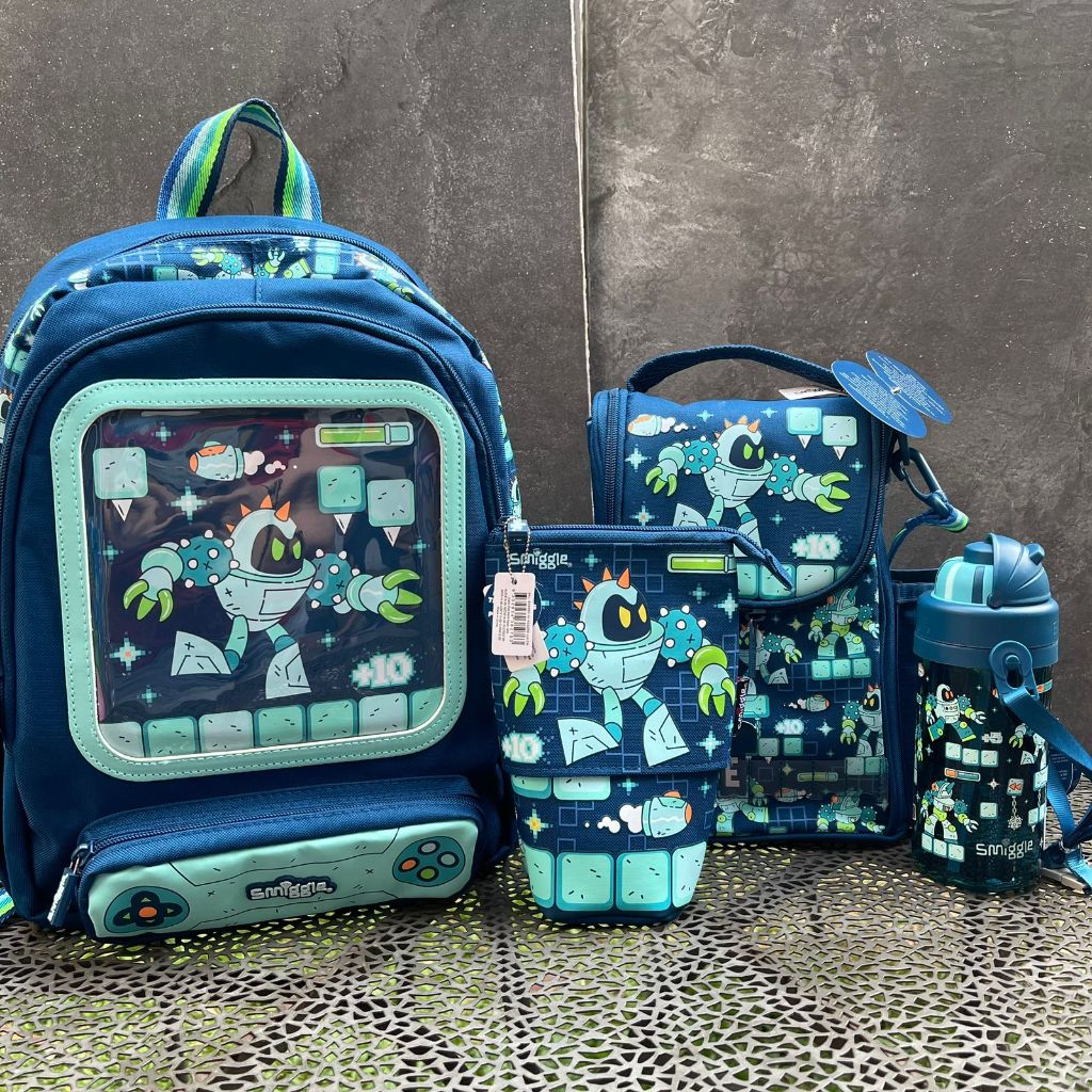 Jual SMIGGLE HAPPY TALES JUNIOR BACKPACK SET ROBOT BIG ( 4 item ) - SET ...
