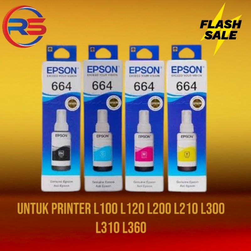 Jual TINTA EPSON 664 ORIGINAL FOR L100 L120 L200 L210 L300 L310 L360 | Shopee Indonesia