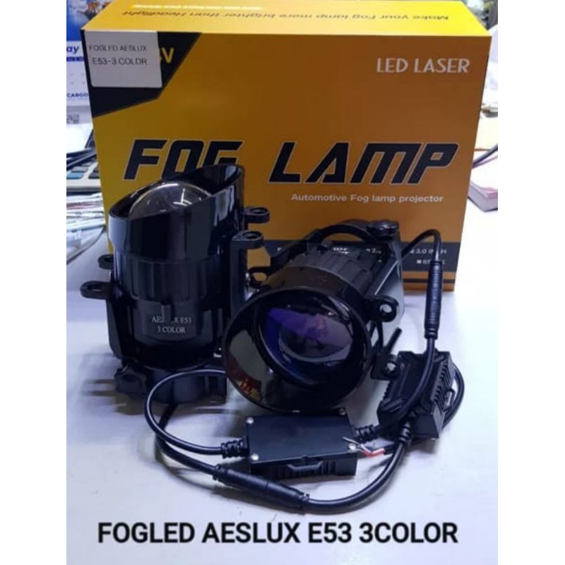 Jual lampu foglamp aeslux E53 3 inchi 3 warna bisa hi-loo sepasang ...