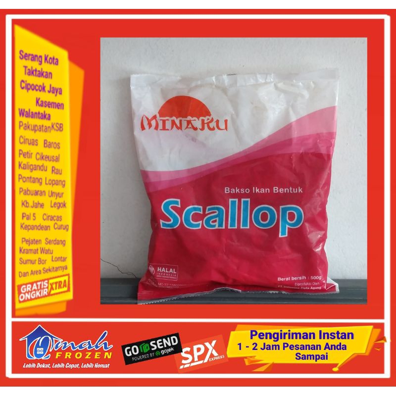 Jual Minaku Scallop 500gr, bakso ikan scallop,Frozen Serang | Shopee ...
