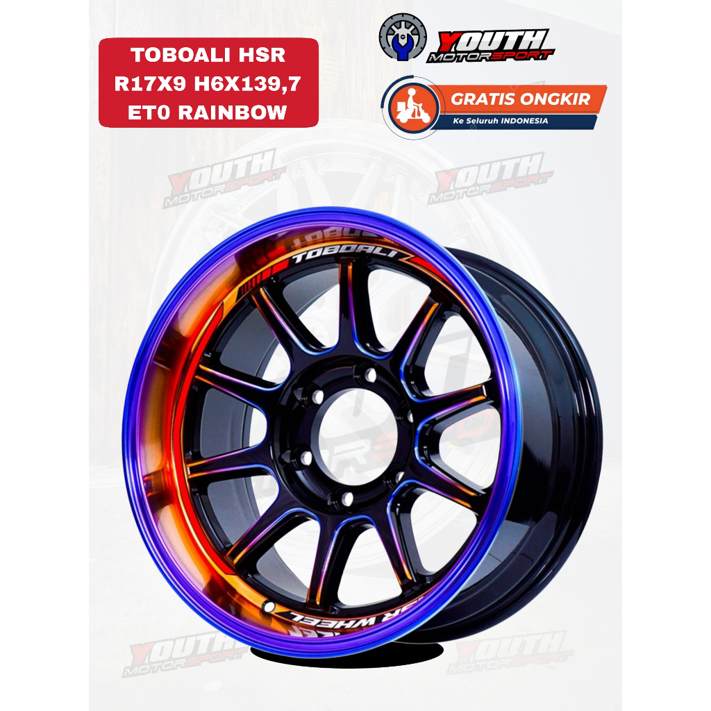 Jual VELG ORIGINAL HSR R17 PCD6X139,7 TOBOALI RAINBOW COCOK UNTUK HILUX ...