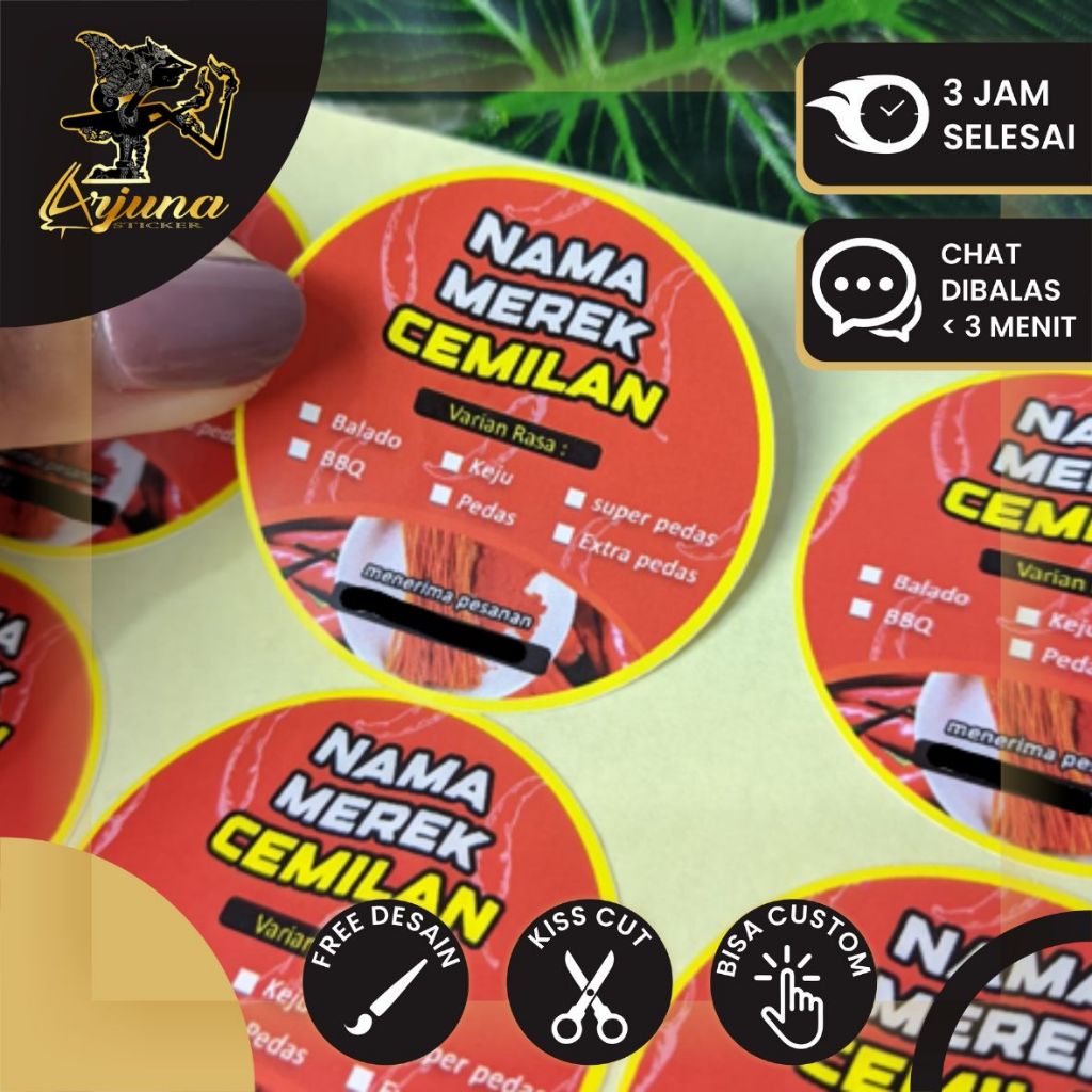 Jual SBC 2-4 Cetak Stiker Logo Olshop Custom Sticker Label Bahan Chromo ...