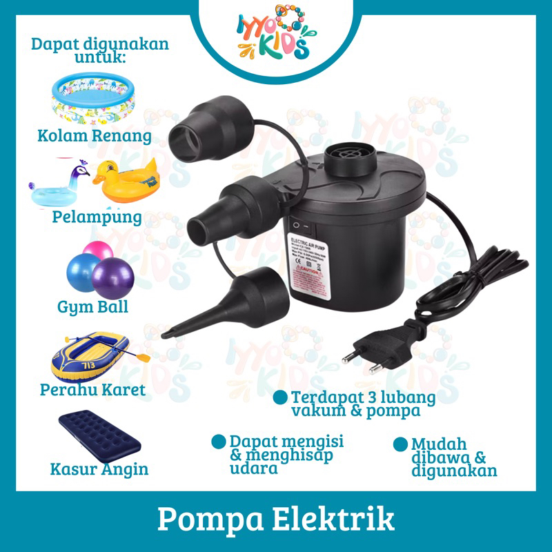 Jual IYYO KIDS | PP55 Pompa Angin Elektrik 2 IN 1 Merk Aquatic Ac Air Pump Vacuum and Blow Untuk ...