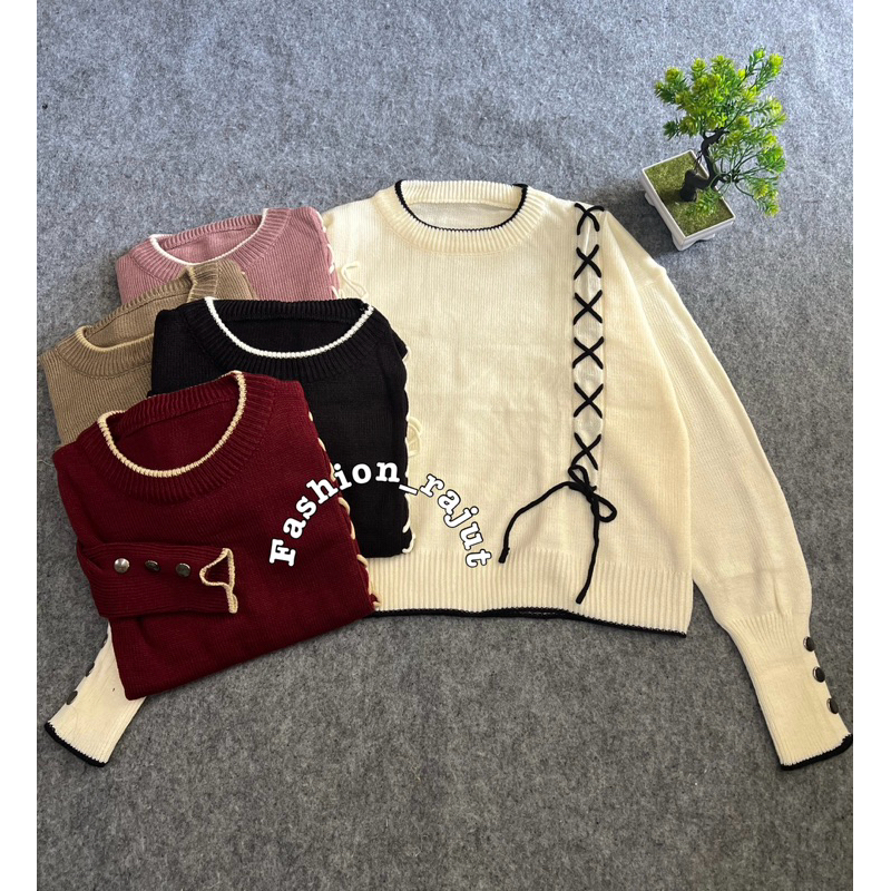 Jual Deby Sweater | Baju Rajut Wanita Korean Style | Shopee Indonesia